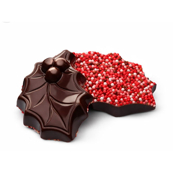 Hulstblaadjes rood/wit kerstmusket - puur - van Ekris Chocola